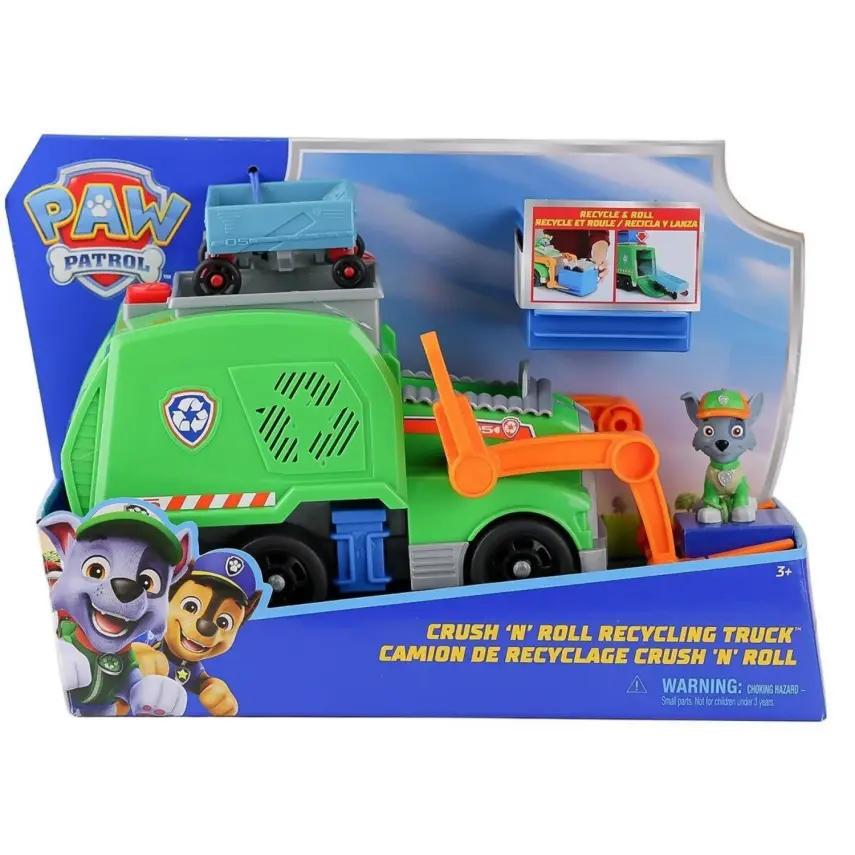 Paw Patrol Rocky Ile Crush N Roll Geri Dönüşüm Kamyonu | Hızlı Kargo